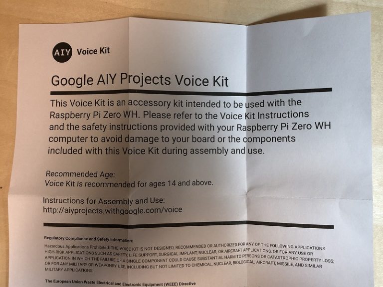 Google AIY Voice Kit V2の組み立てからセットアップ方法（ラズパイゼロWH） | りけろぐ